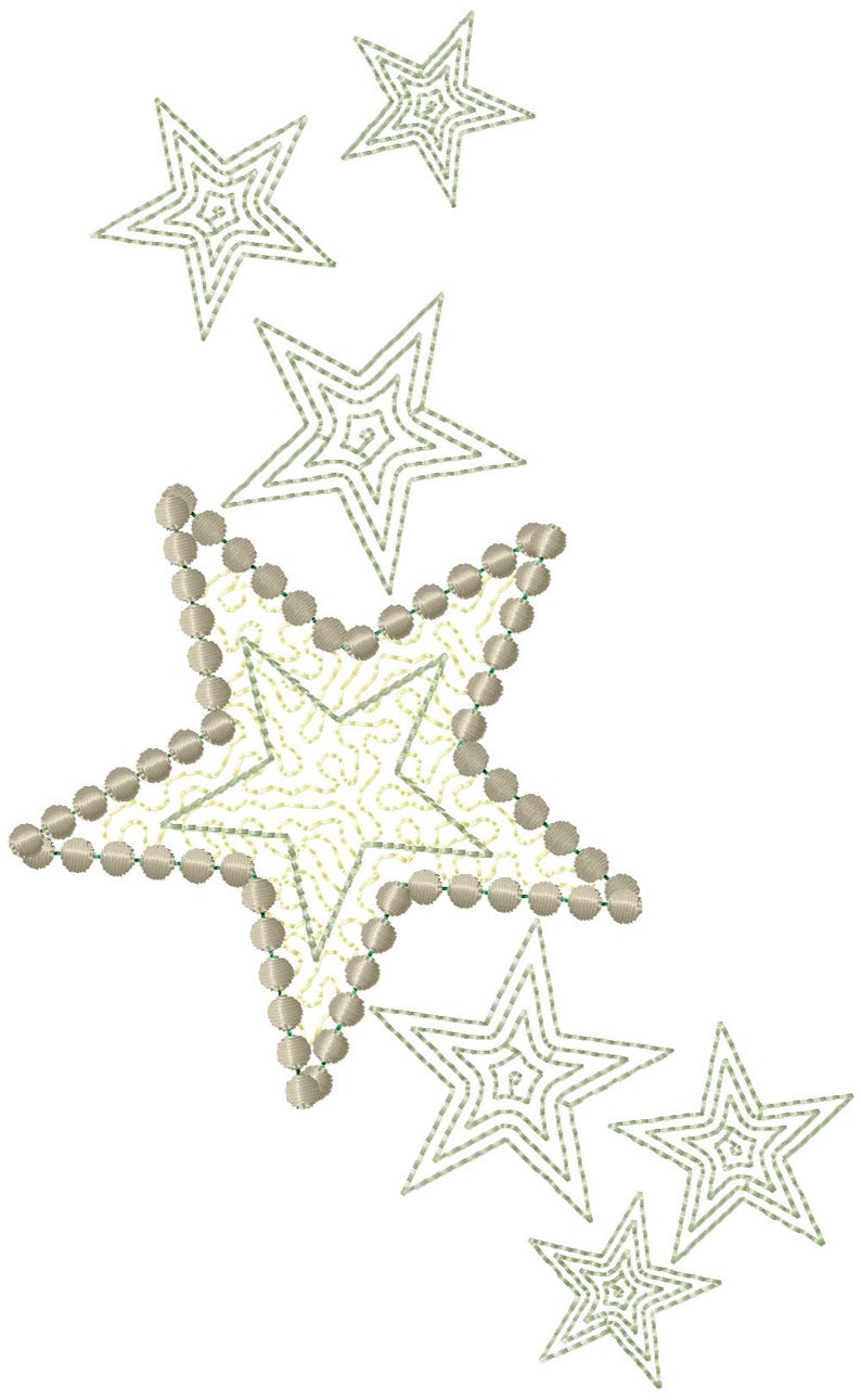 Floral Stars Embroidery Design Bundle - Shooting Swirly Classy Stars ...