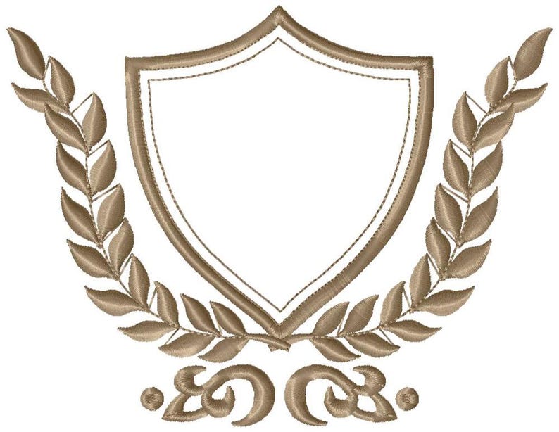 Laurel Crest Embroidery Design Bundle - Laurel Square Frame Monogram ...