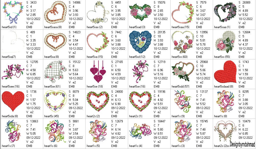 150+ Heart Embroidery Designs Bundle - Heart Machine Embroidery Design ...