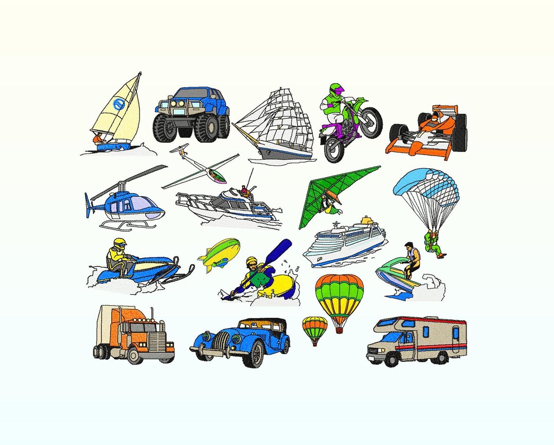 Flying Transport Embroidery Design Bundle - Truck Embroidery Designs ...