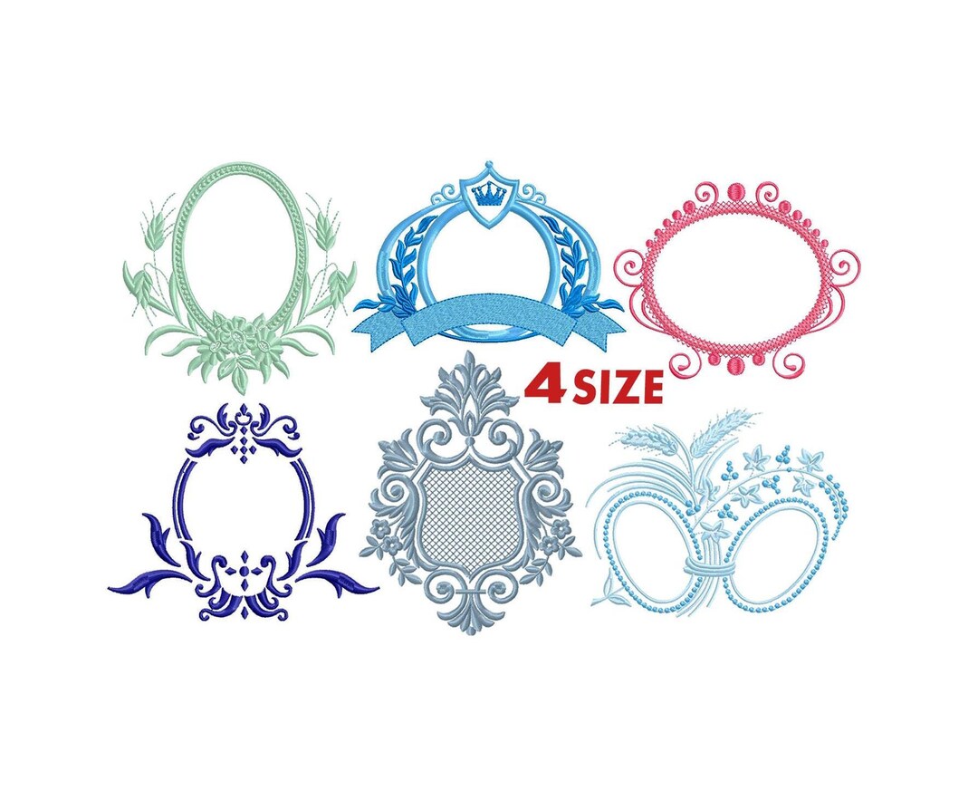 6+ Floral Frame Embroidery Design Bundle - Monogram Border Embroidery ...