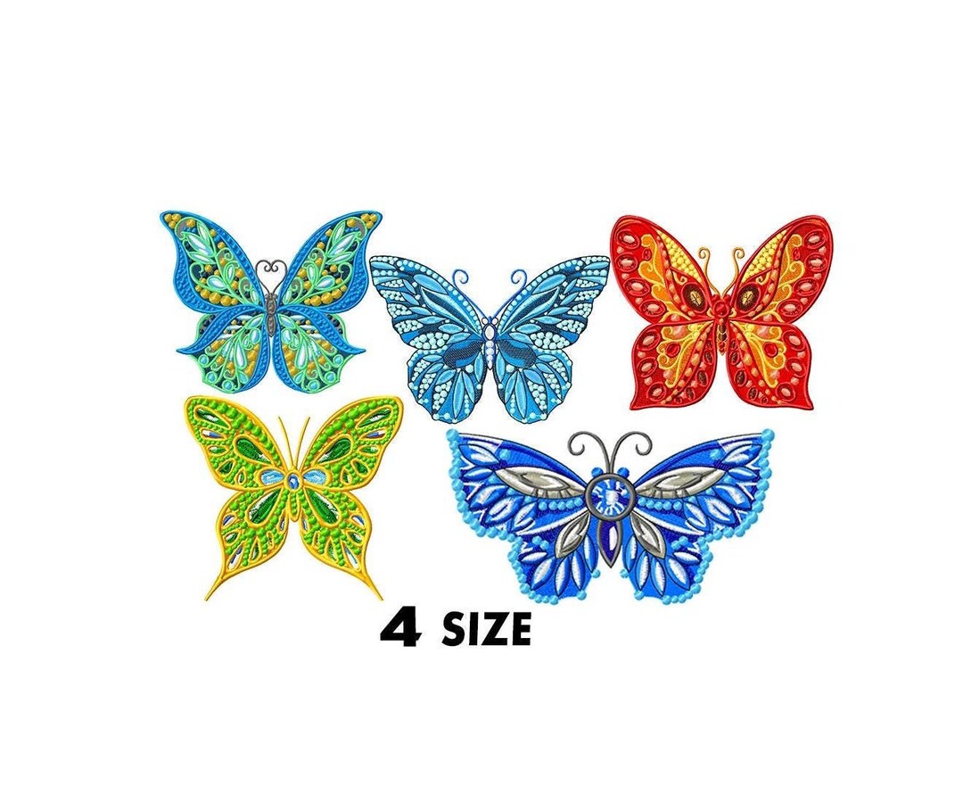Butterfly Embroidery Design Bundle - Monarch Butterfly Embroidery ...