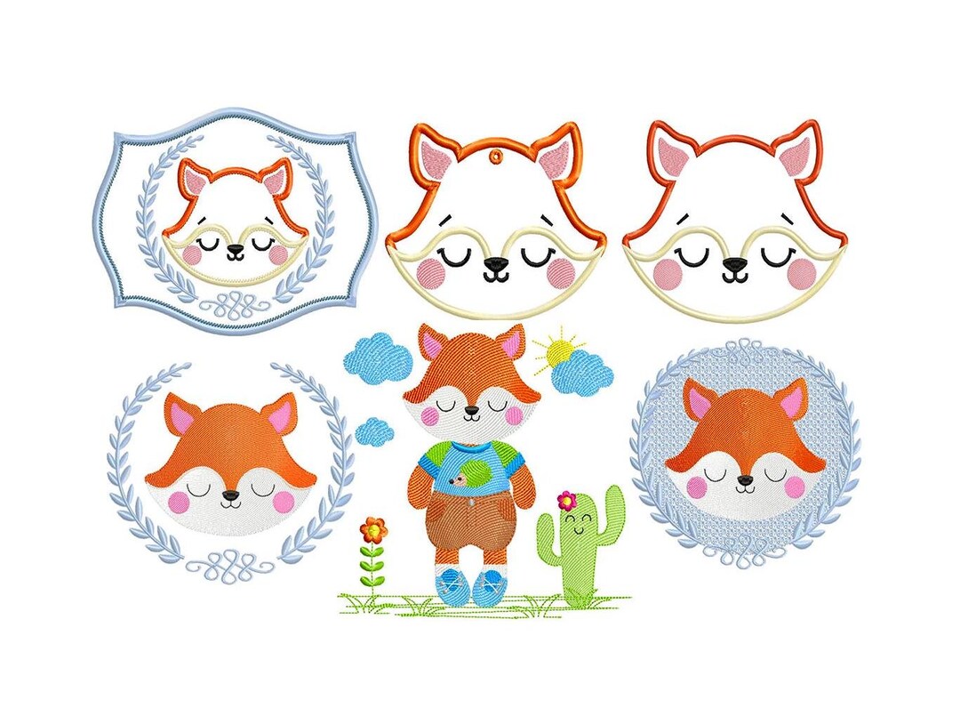 6+ Red Fox Embroidery Design Bundle - Woodland Animal Embroidery ...