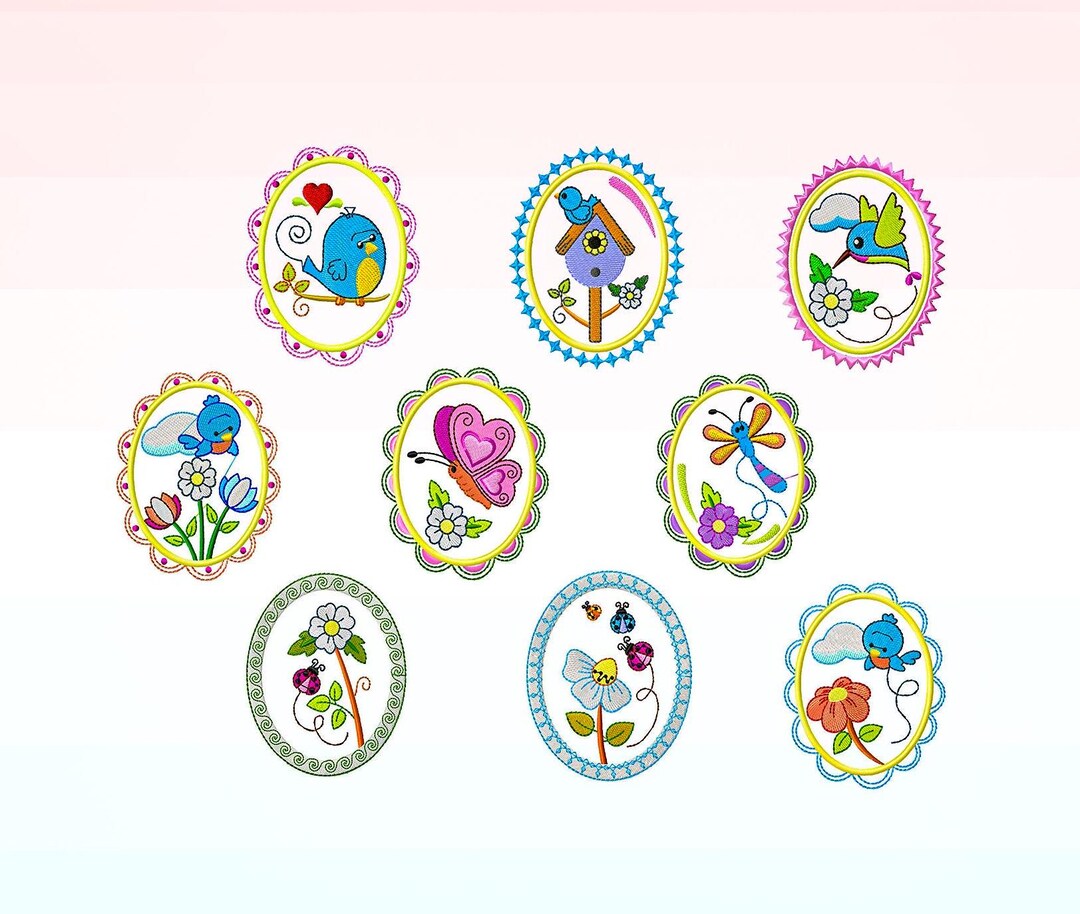 Bird Monogram Embroidery Design Bundle - Butterfly Monogram Embroidery ...