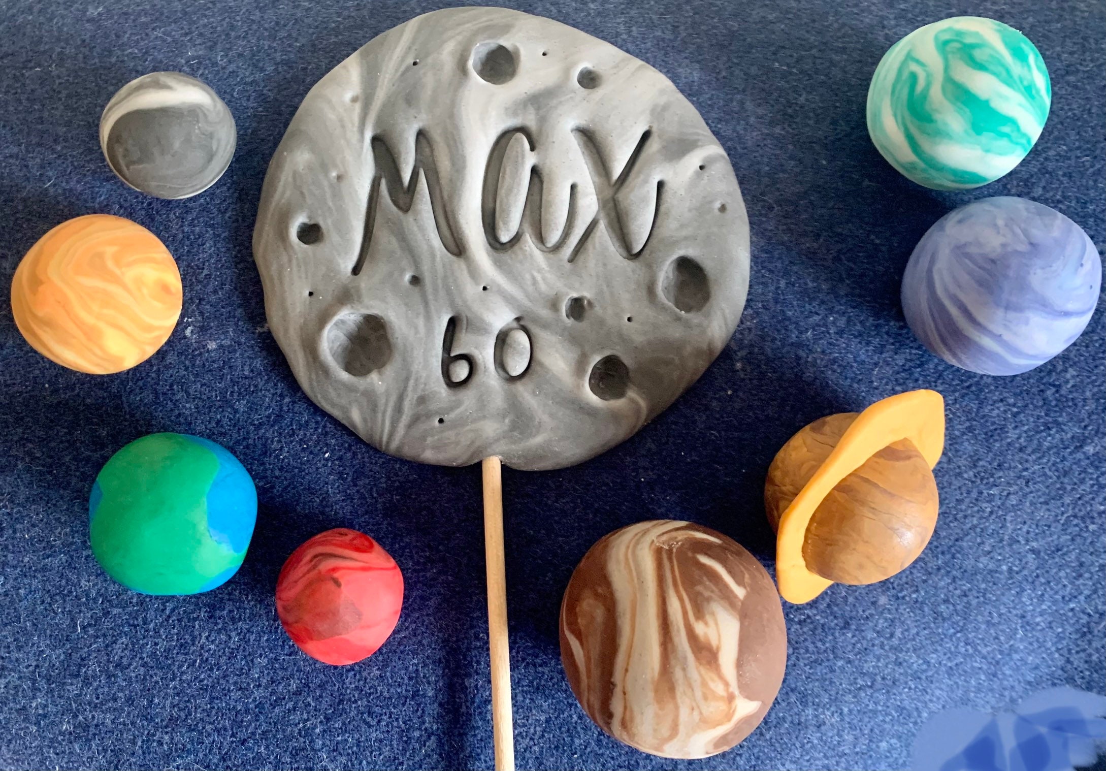 The Solar System Cake Topper Planets Handmade Edible - Etsy UK