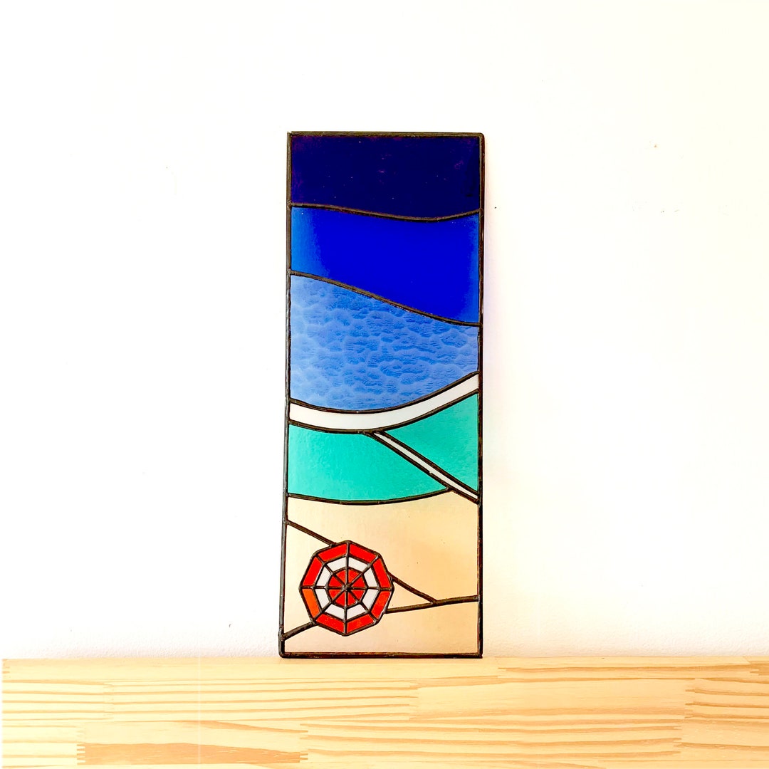 Beach Stained Glass Panel - Etsy