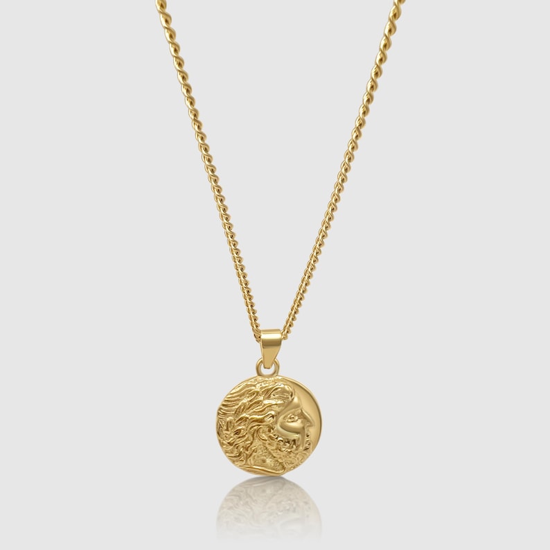 Zeus Pendant Necklace 18K Gold, Greek God Jewelry for Men, King of Gods ...