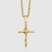 Cross Necklace With Rose in 18k Gold, Men’s Crucifix Catholic Christian ...