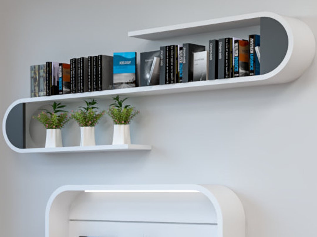 Floating Wall Bookcase, Floating Wall Shelf, "all Round" Design ...