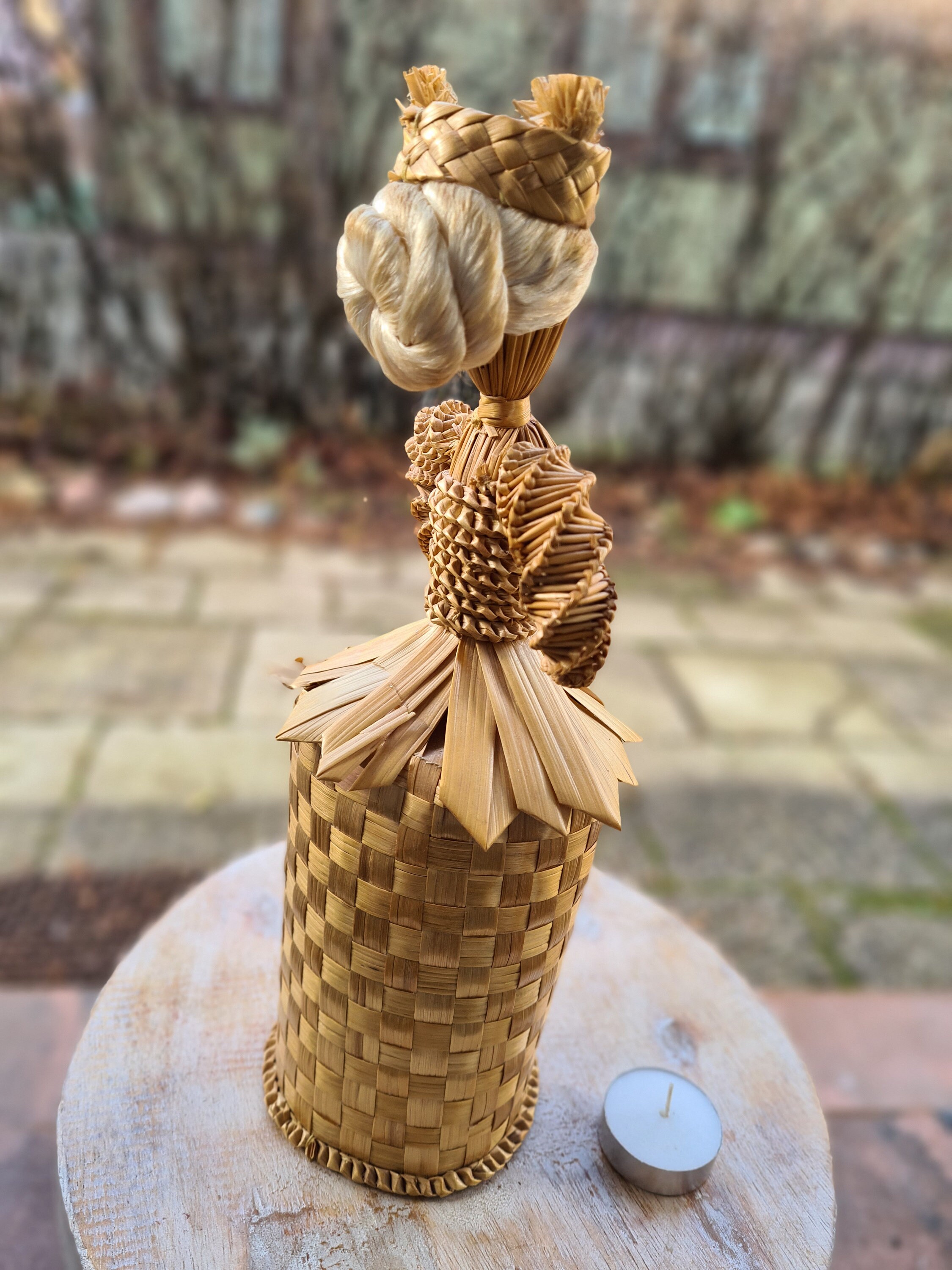 Handmade Straw Doll Vintage Doll Straw Figurine Dancing Woman ...