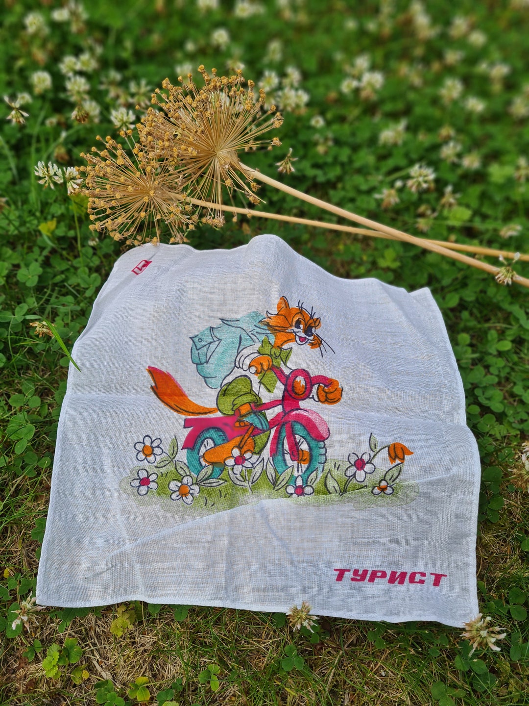 Vintage Child's Cartoon Handkerchief, 100% Cotton Hankies, Baby Nursery ...