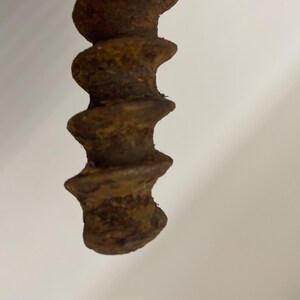 Set of 2 Coarse Old Threaded Screws | Steel Screws | Old Railroad ...