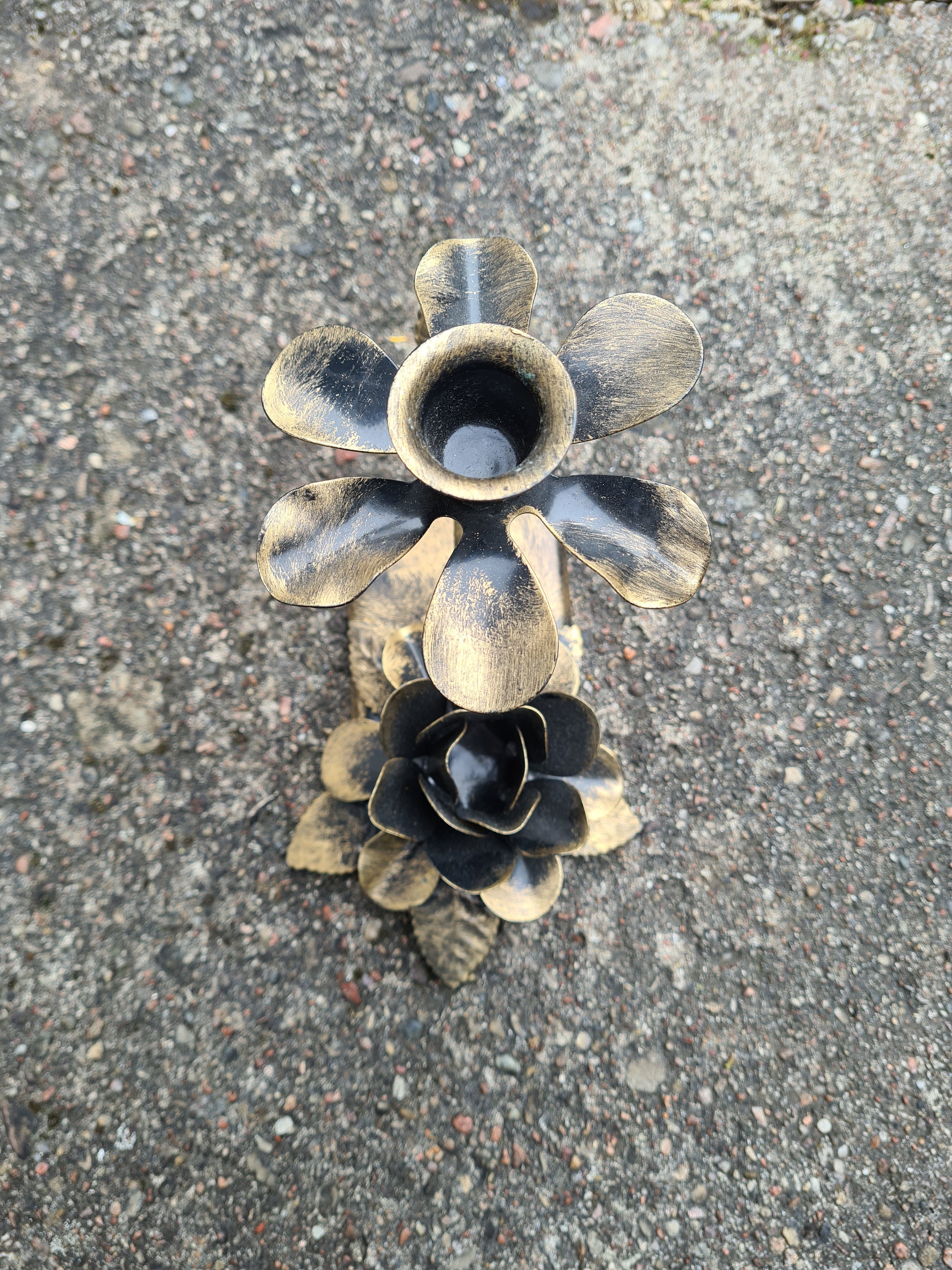 Vintage Candle Holder Flower, Blacksmith's Handiwork, Collectible ...