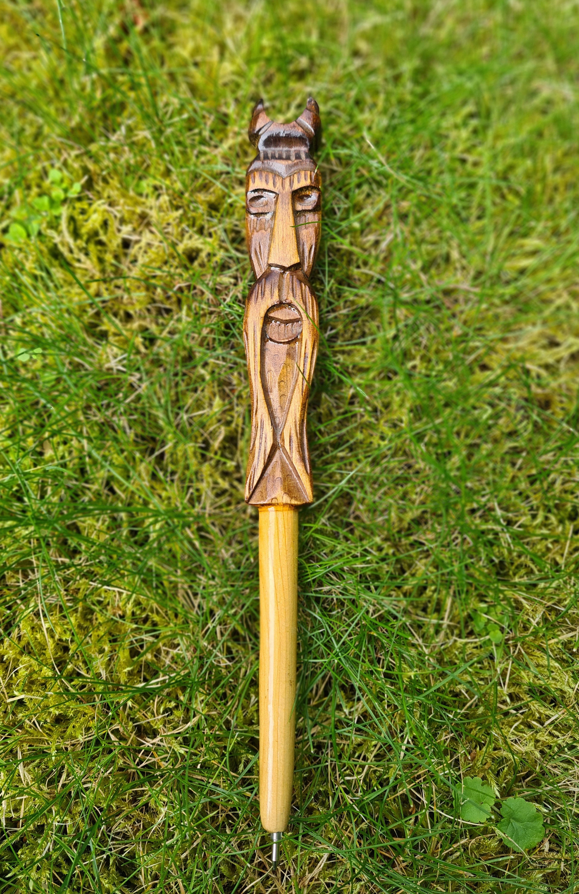 Vintage Wooden Pen Devil, Hand Carved Devil Pen, Collectible Devil ...