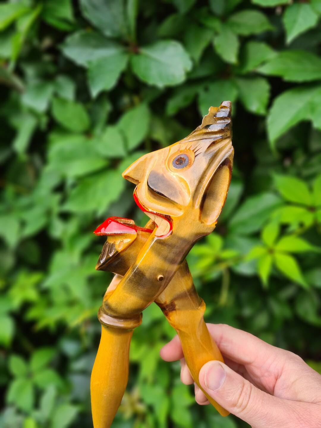 Vintage Soviet Era Folk Art Hand Carved Wooden Devil, Figurine Demon ...