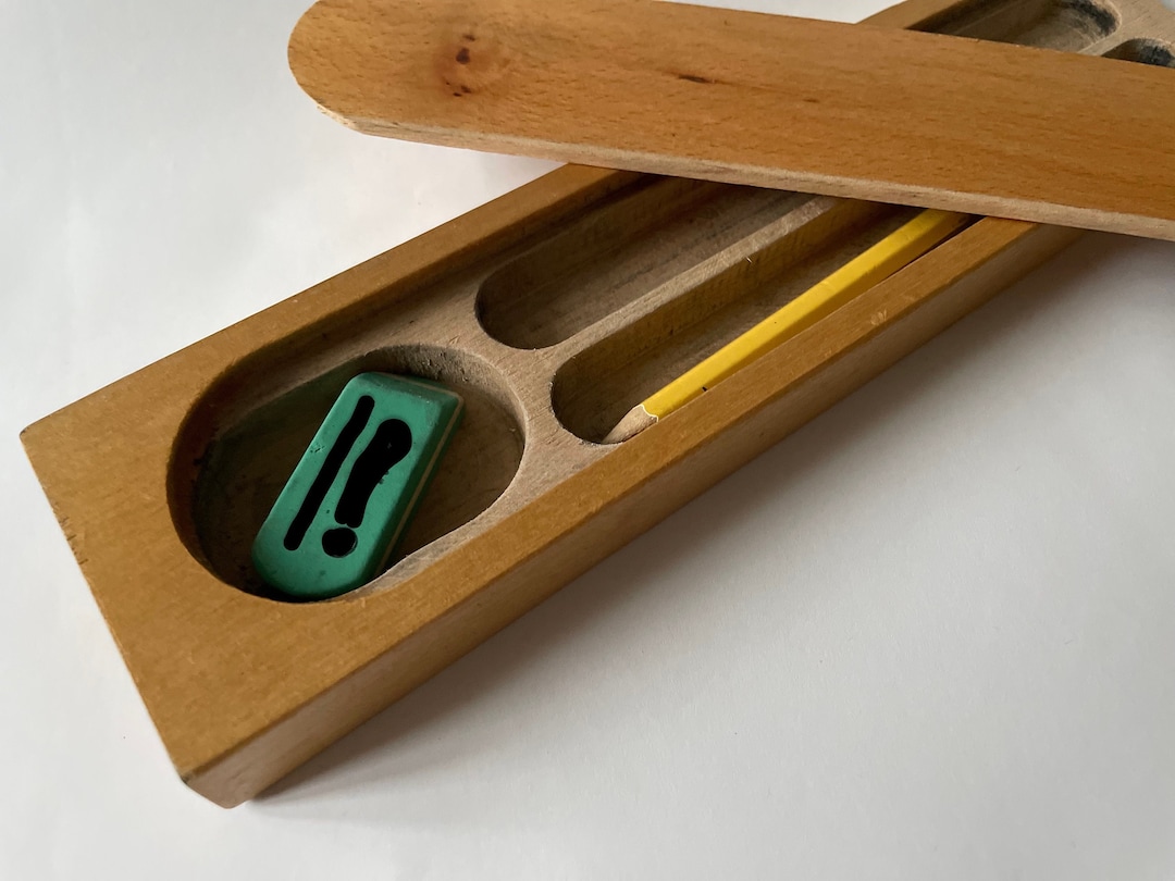 Pencil Case Old Wooden Pencil Box Vintage Wood Pencil Case - Etsy