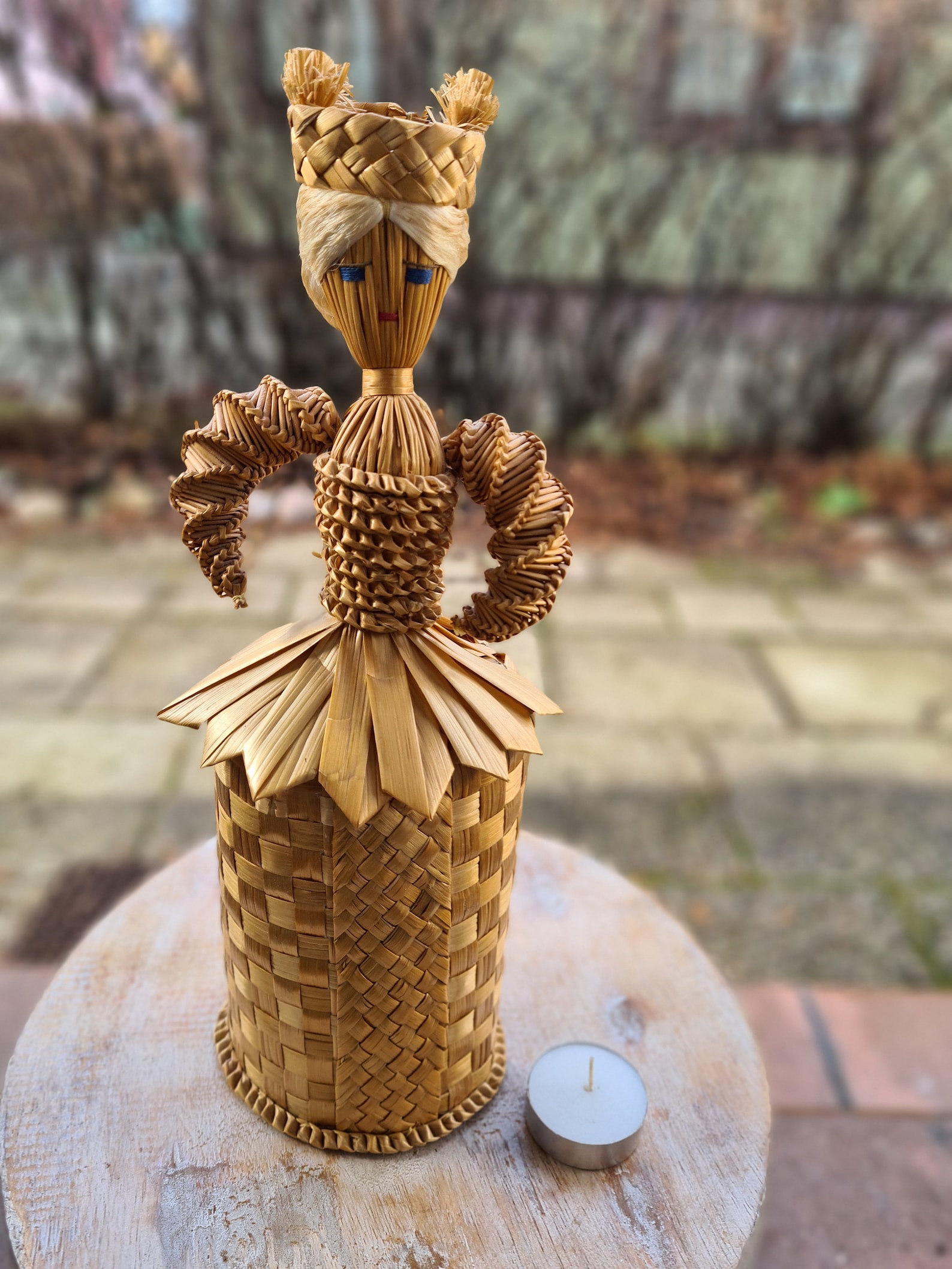 Handmade Straw Doll Vintage Doll Straw Figurine Dancing Woman ...