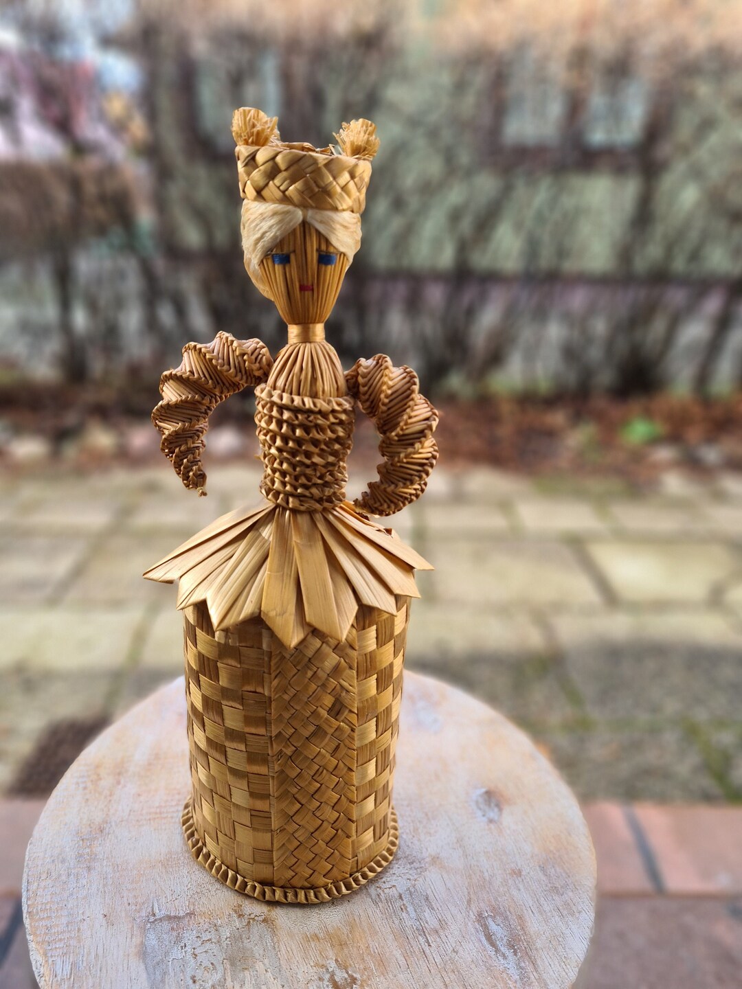 Handmade Straw Doll Vintage Doll Straw Figurine Dancing Woman ...