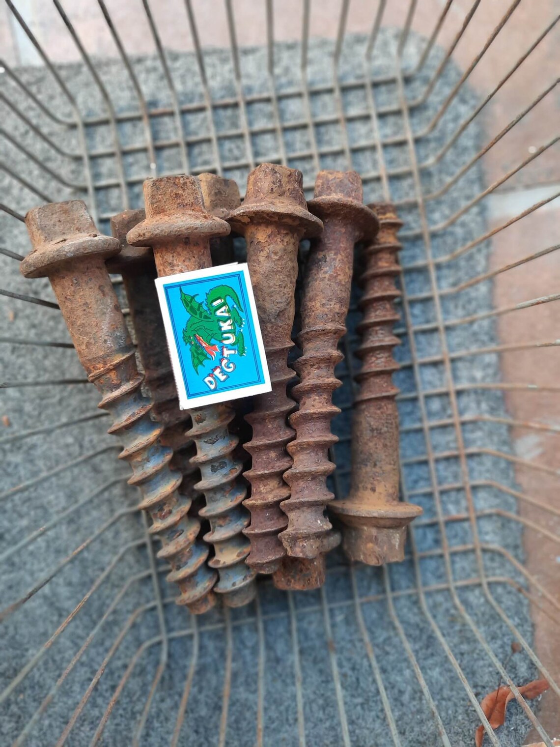 Set of 2 Coarse Old Threaded Screws | Steel Screws | Old Railroad ...