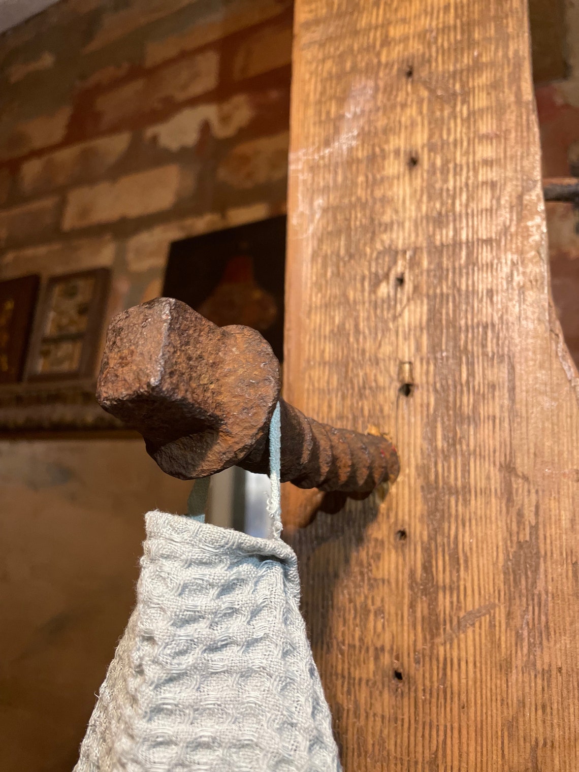 Set of 2 Coarse Old Threaded Screws | Steel Screws | Old Railroad ...