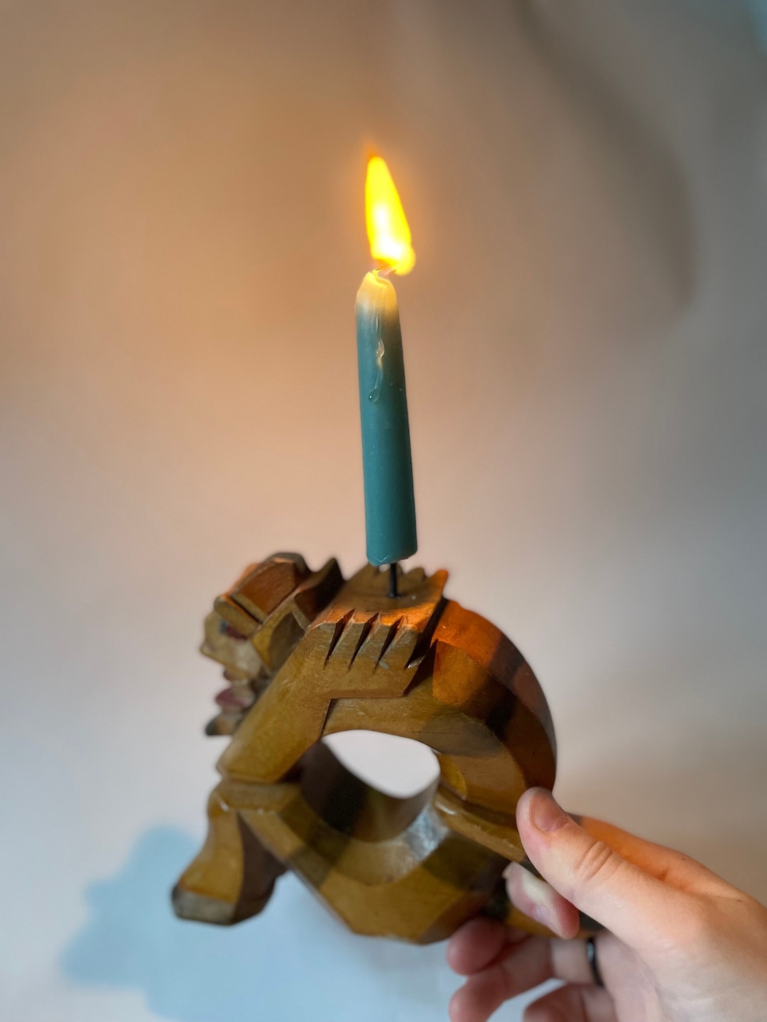 Hand Carved Devil Candle-holder Wooden Devil Sculpture - Etsy