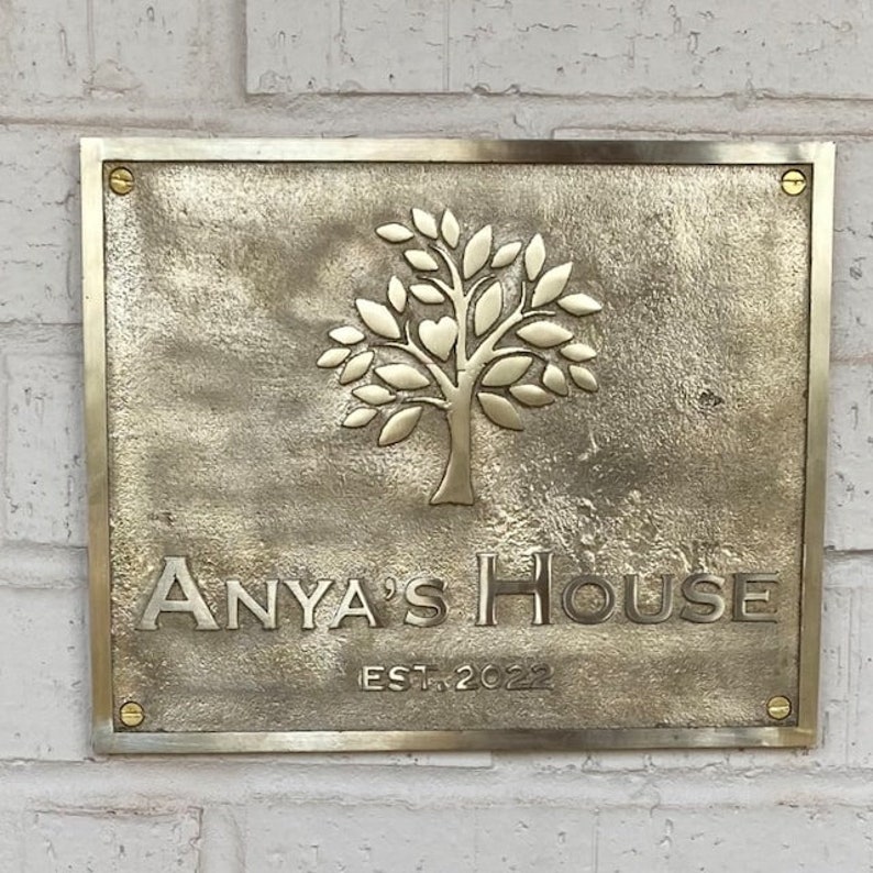 Personalized Plaques Old Fashioned Cast Brass Long Lasting Signs Family ...