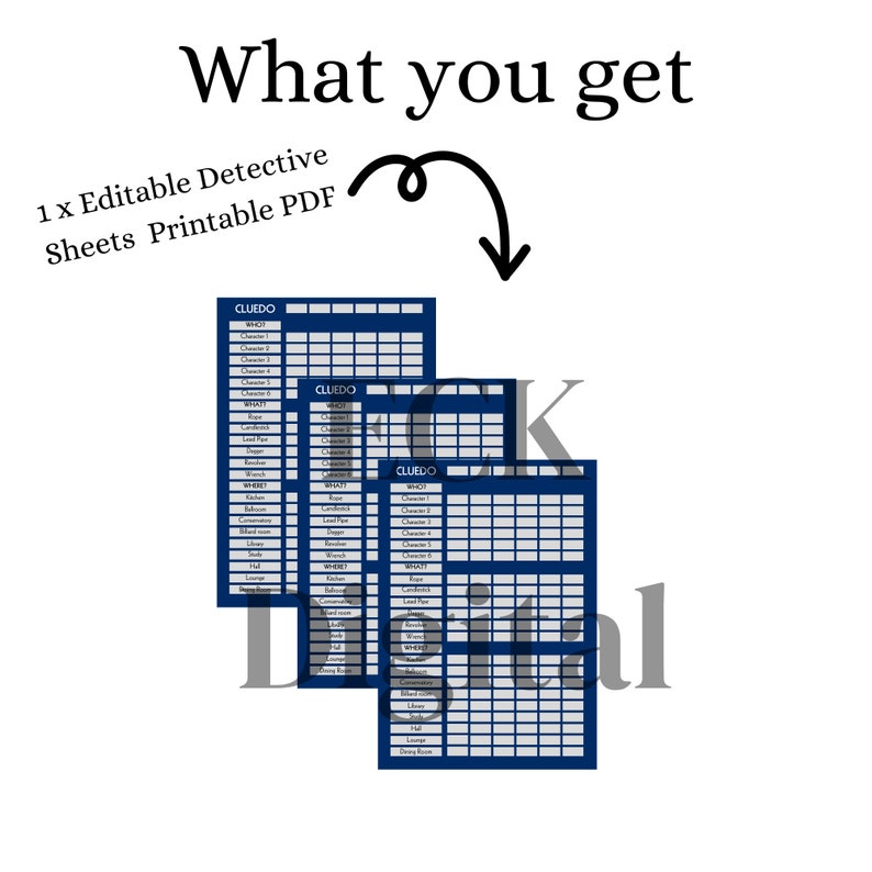 Canva Editable Clue Board Game Template Digital Download - Etsy