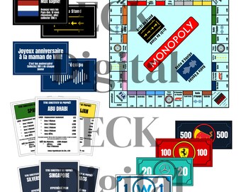 Formula 1 Themed Monopoly Board Game Digital Download - Etsy