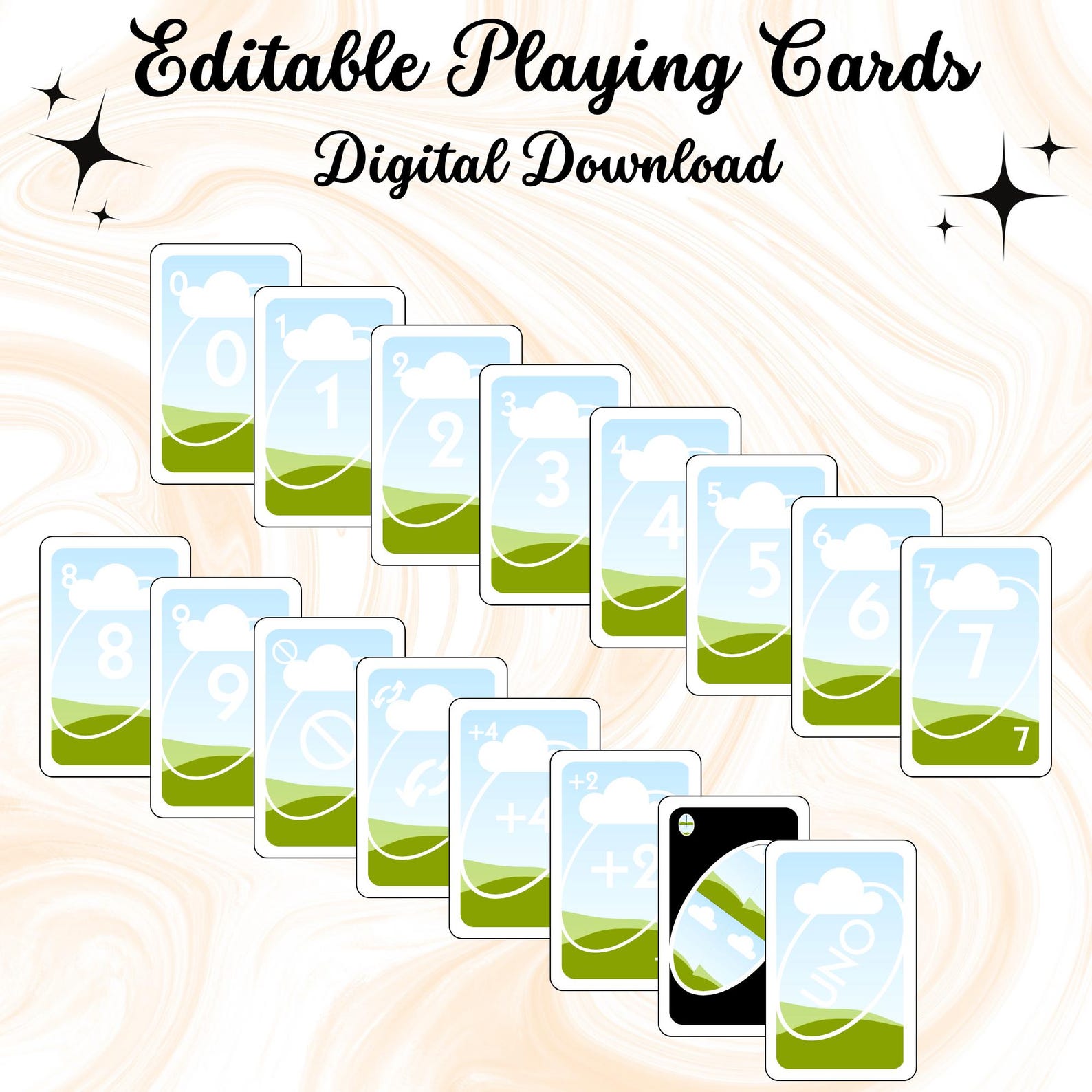 Canva Editable Playing Cards Template Digital Download - Etsy