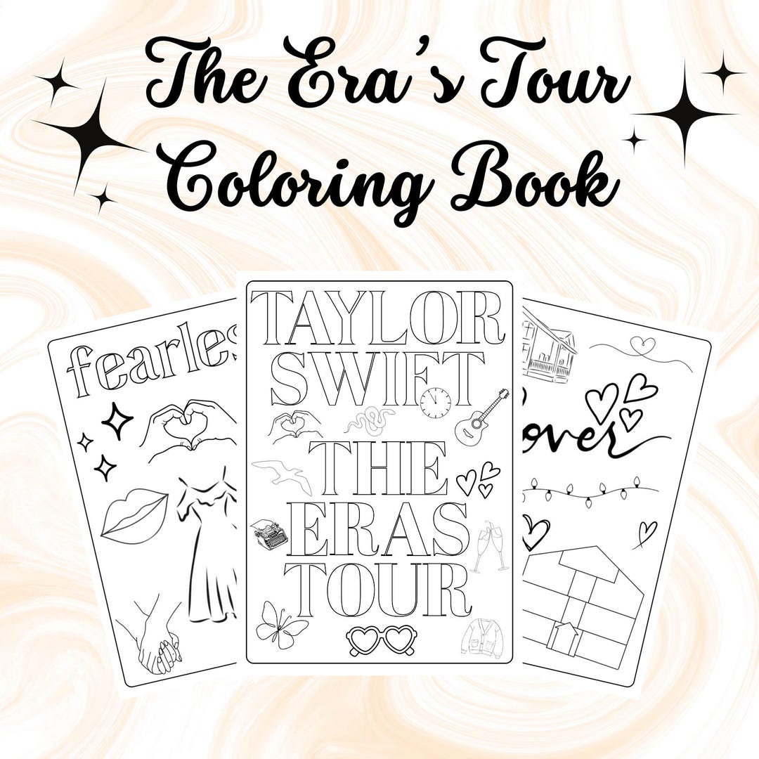 Taylor the Iconic Tour Eras Theme Coloring Book Digital Download - Etsy