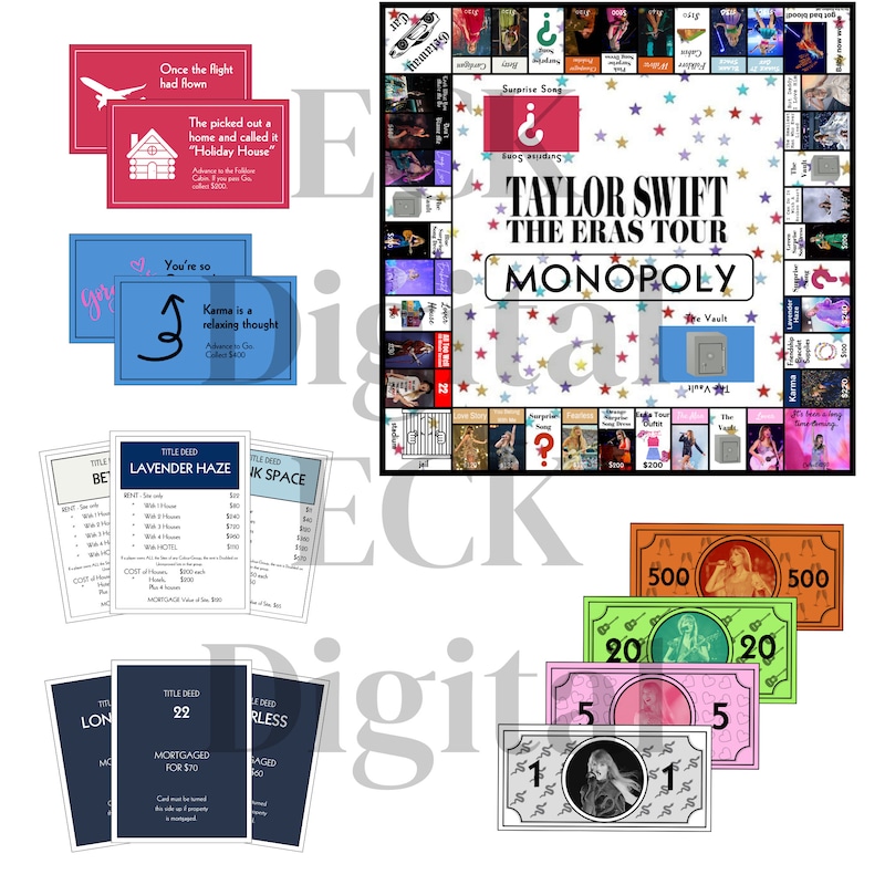 Taylor Swiftie Monopoly - Etsy