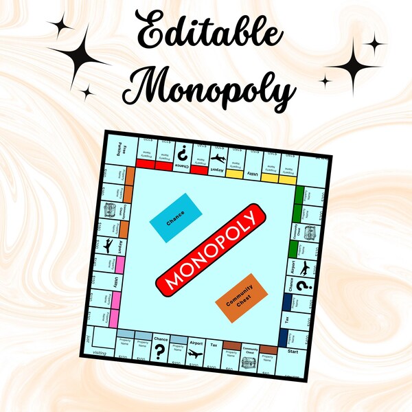 Monopoly template editable - Etsy México