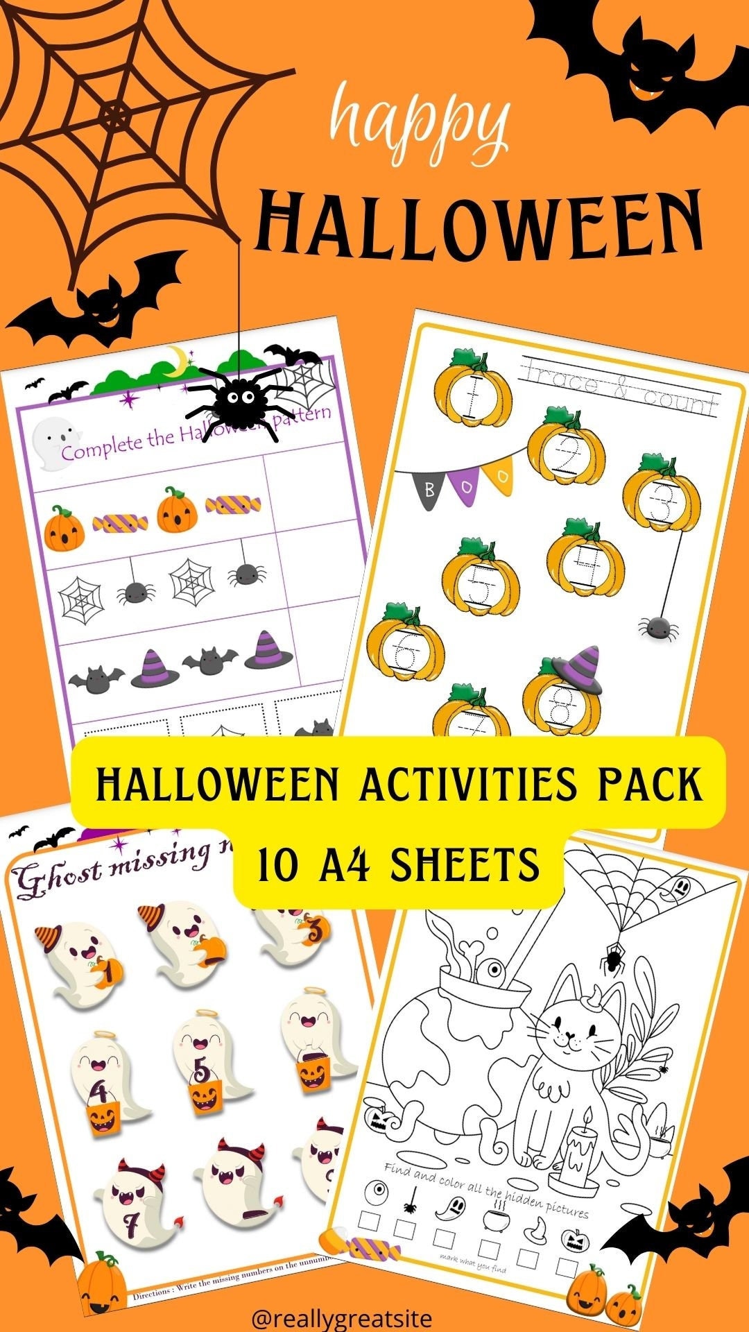 Kid Activity ,halloween Activities for Kids,halloween Bundle, Halloween ...
