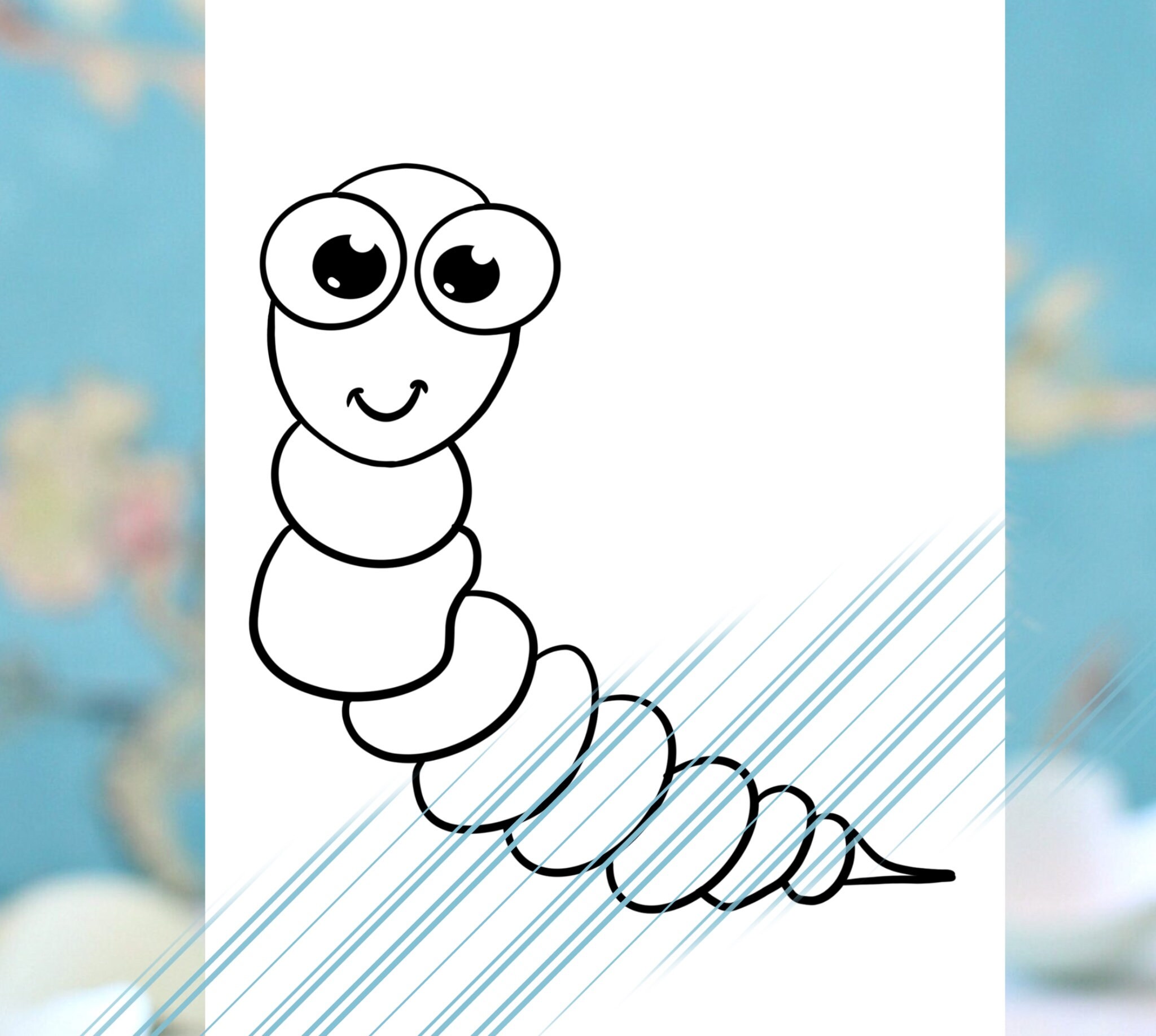 Worm Coloring Page for Kidspreschool - Etsy