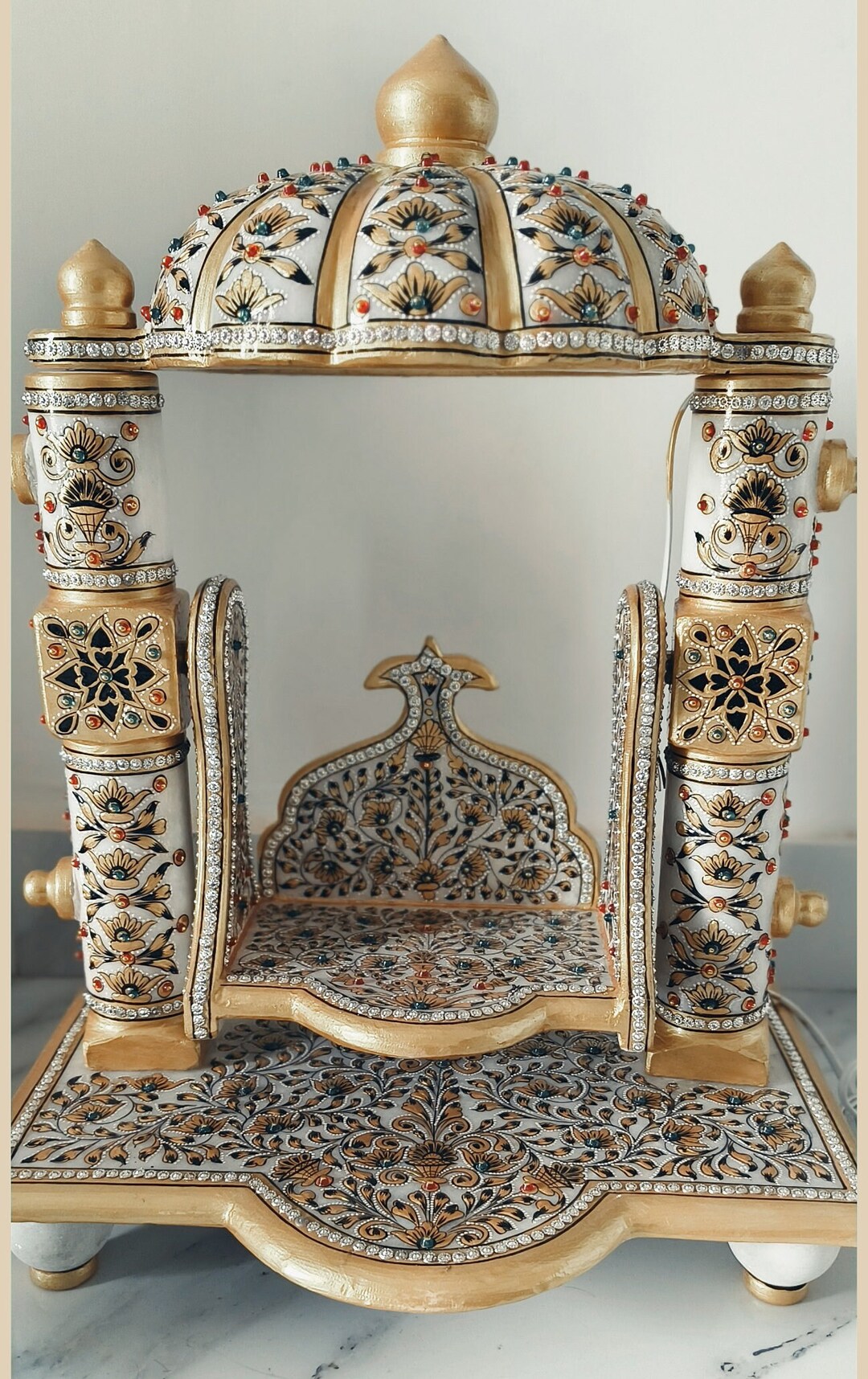 Handmade Marble Swing Jhula: Rustic Gemstone Accent, Patio Decor - Etsy