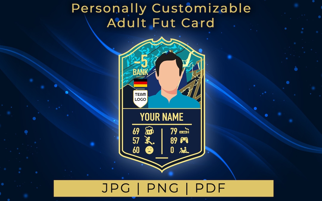 Customizable Football Card for Adults, Funny and Meme Football Card ...