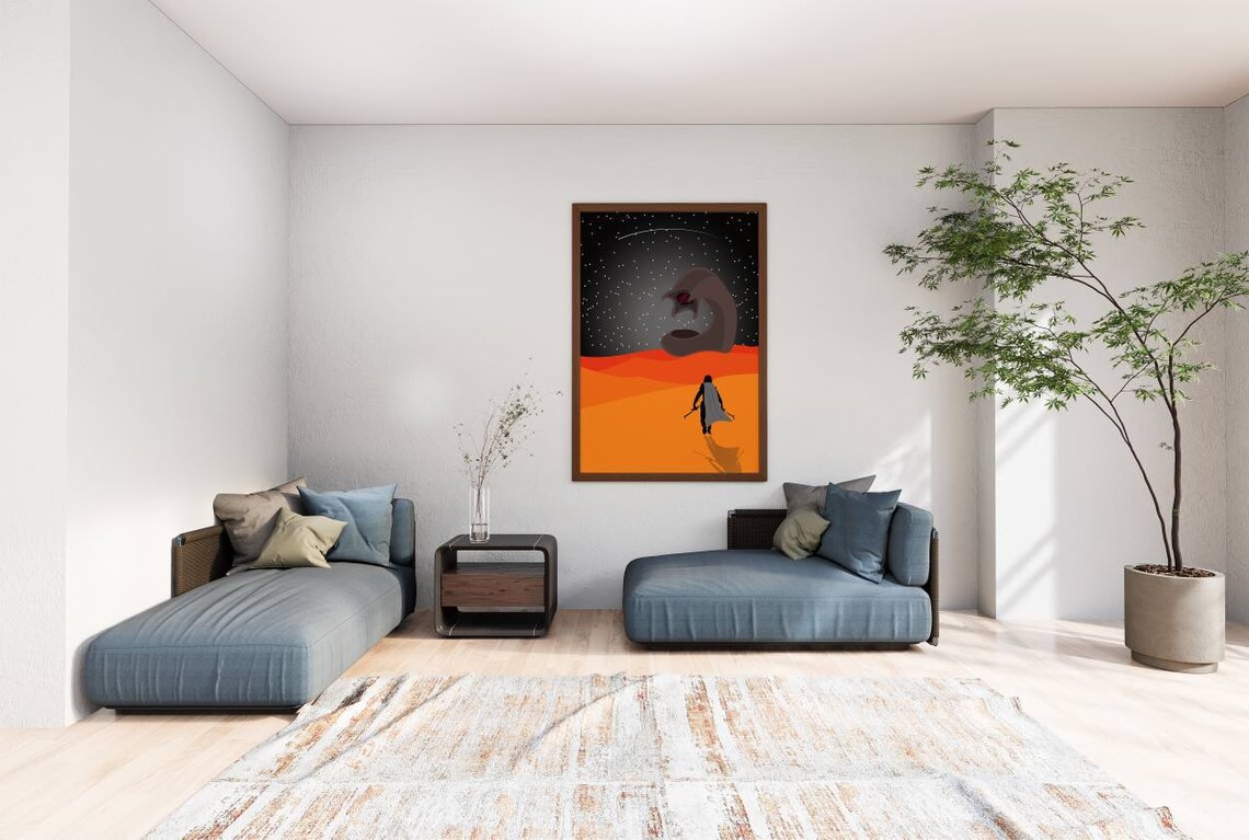Night Dune Poster Sandworm Wall Decor Arrakis Desert Planet - Etsy