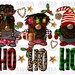 Merry Christmas Black Santa With Black Kid Girl Png Sublimation Design ...