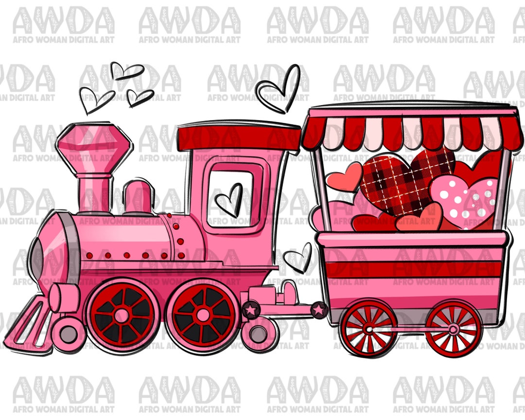 Valentine's Day Train Png Sublimation Design Download, Happy Valentine ...