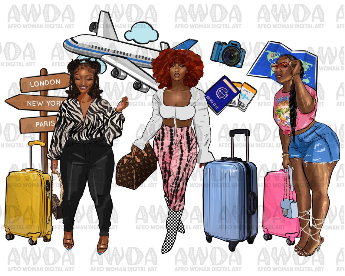 Girls Trip 3 Black Girls Png Sublimation Design Download, Black Woman ...