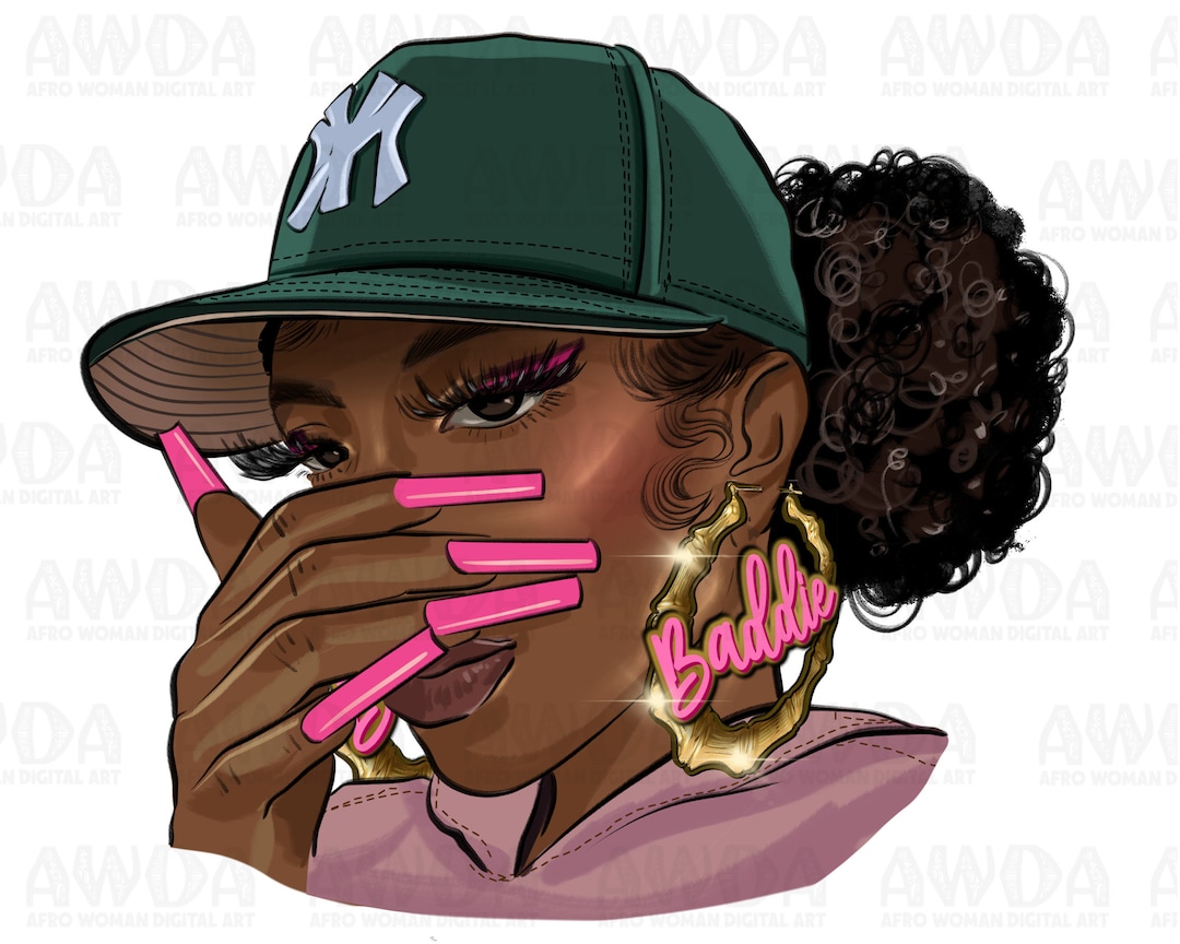 Black Girl Baddie Png Sublimation Design Download, Afro Woman Png ...