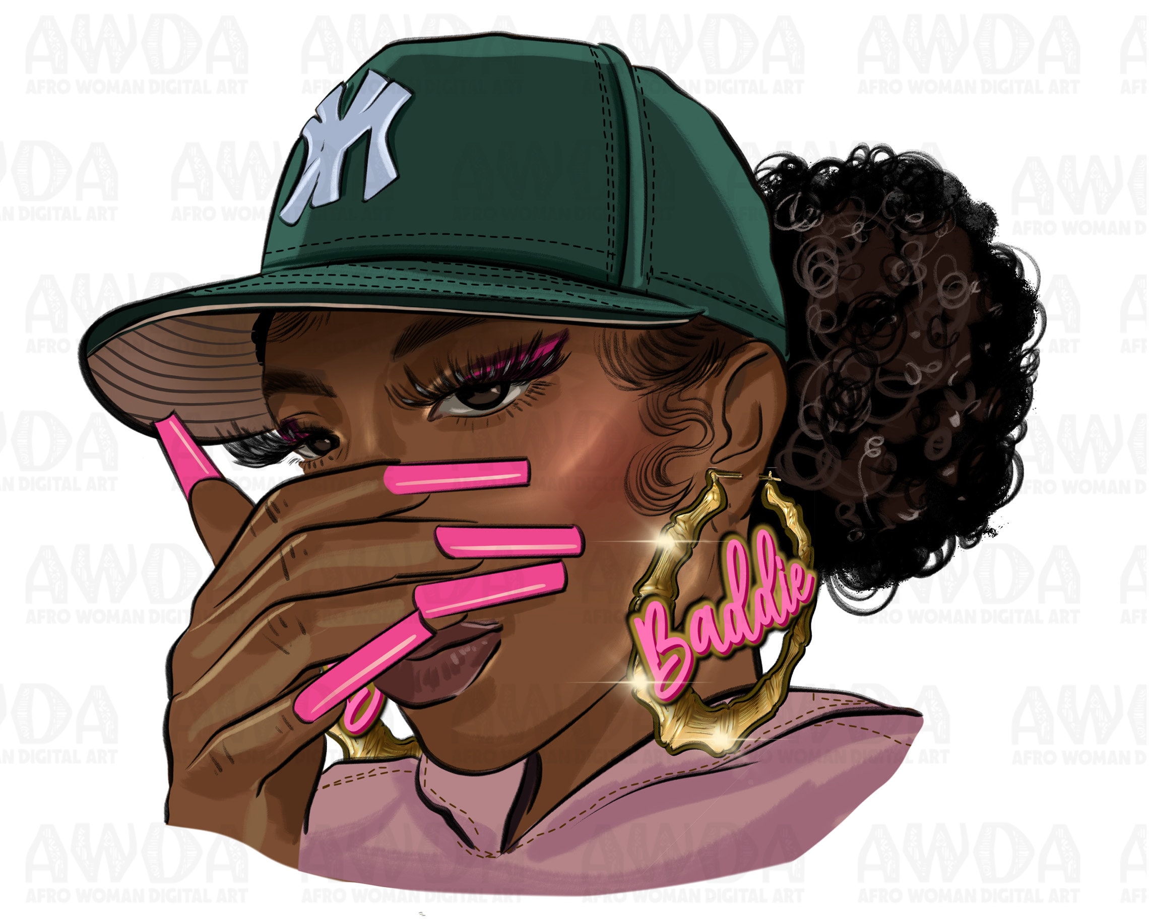 Black Girl Baddie Png Sublimation Design Download, Afro Woman Png ...