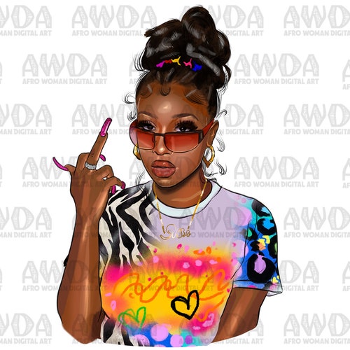 Black Fashion Girl Sublimation Design Download Afro Woman Etsy
