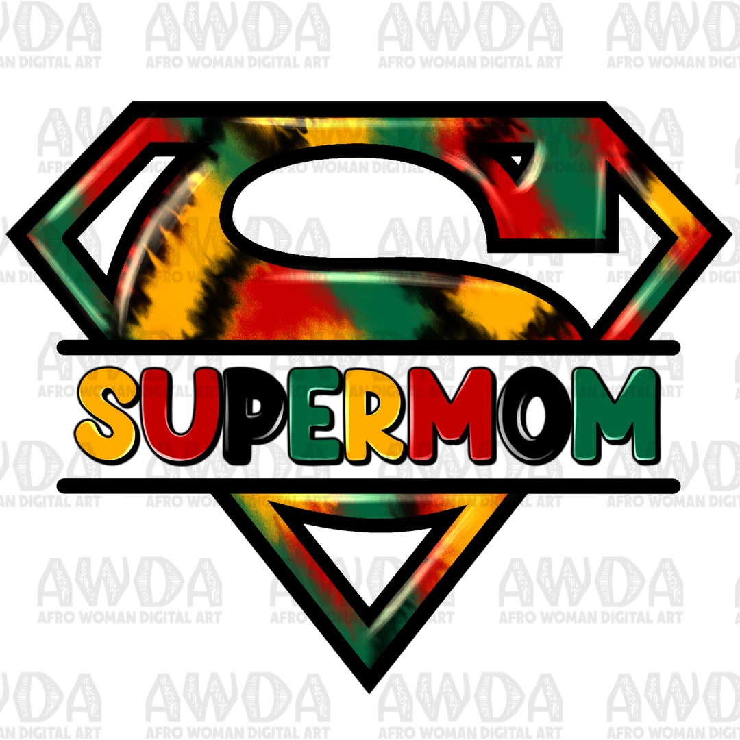 Black Super Mom Png Sublimation Design Download, Super Mom Png, Mother ...