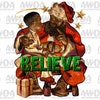 Melanin Believe Black Santa Png Sublimation Design, Christmas Santa Png ...