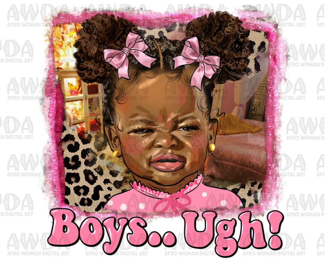 Boys Ugh Valentine's Day Black Baby Girl Sublimation Design Download ...