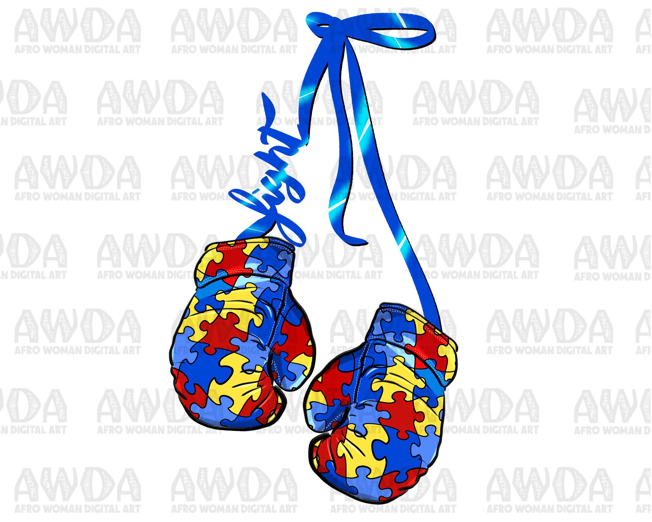 Autism Fight Boxing Gloves Png Sublimation Design Download, Autism ...