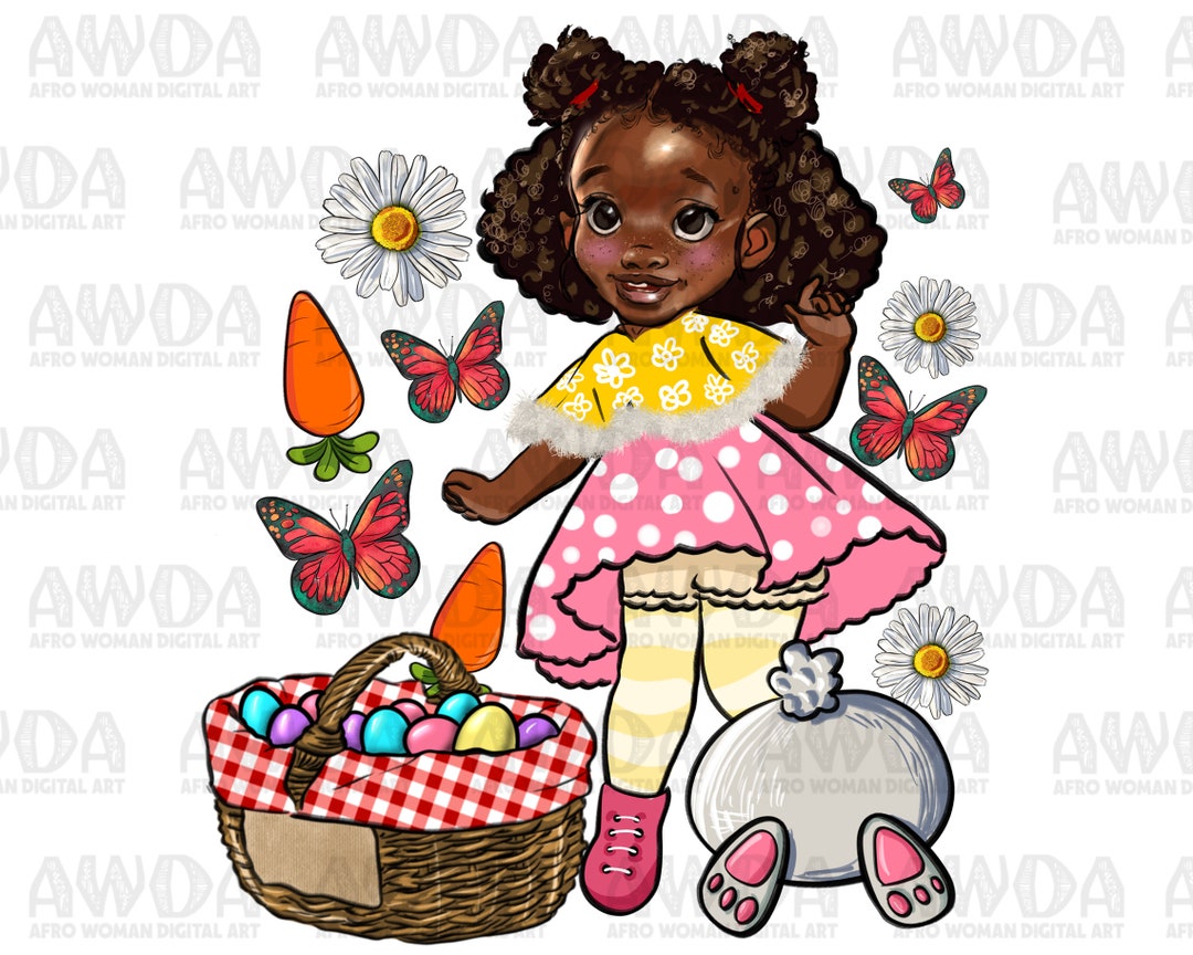 Easter Afro Girl Png Sublimation Design Download, Happy Easter Png ...