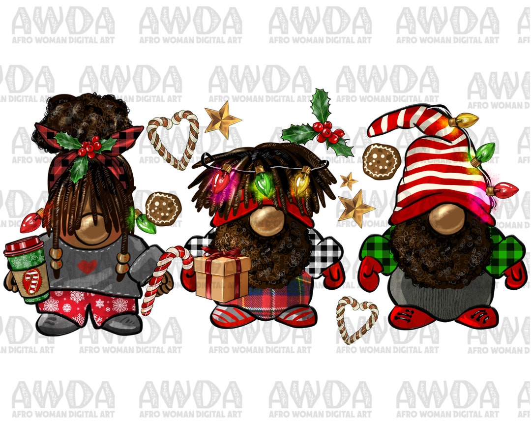 Christmas Afro Gnomes Png Sublimation Design, Christmas Afro Gnomes Png ...