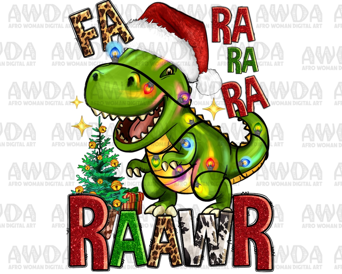 Christmas Fa Ra Ra Ra Raawr T-rex Png Sublimation Design - Etsy